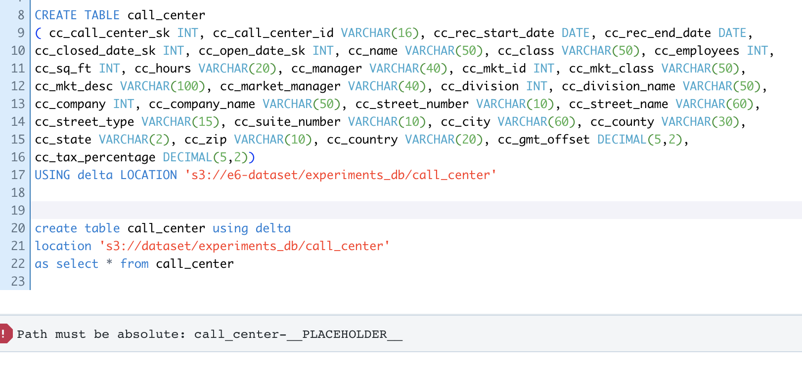 Error while creating table with Glue catalog - Databricks Community - 42864